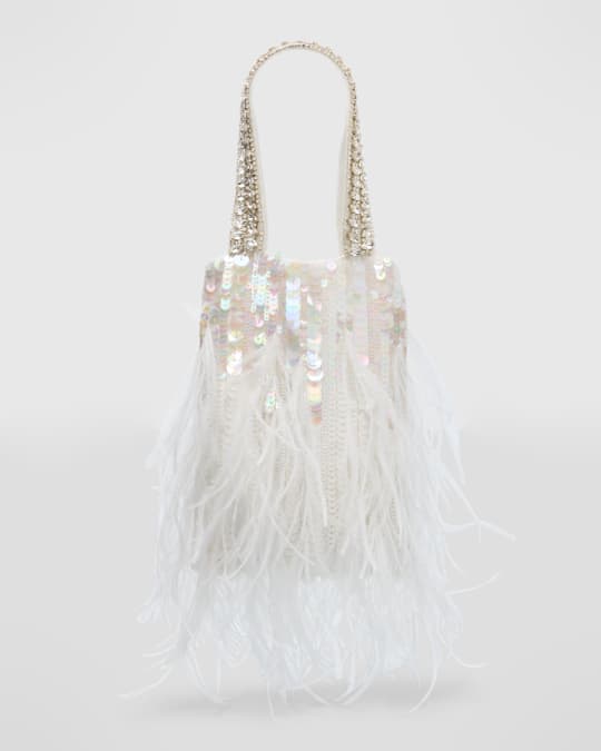 Retrofete Avery Crystal Feather Top-Handle Bag | Neiman Marcus