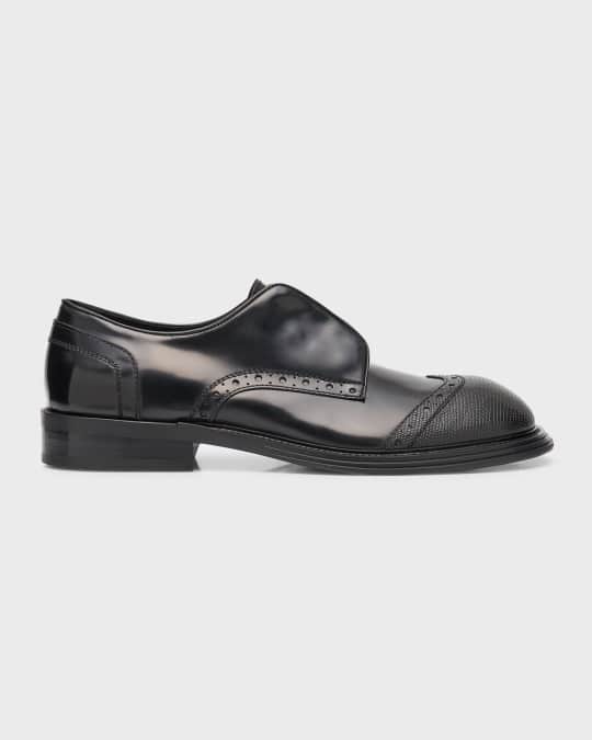 Ferragamo Men's Festo Leather Wing-Tip Oxford Loafers | Neiman Marcus