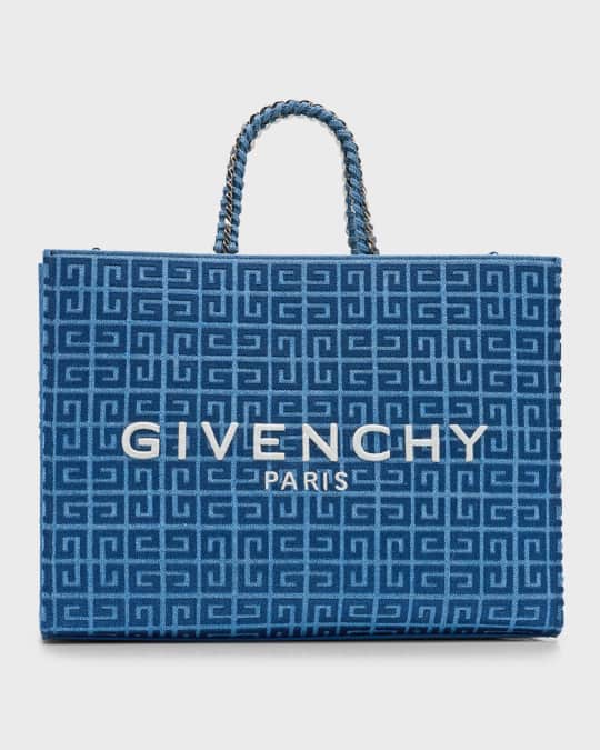 Givenchy G-Tote Medium Shopping Bag in 4G Logo Denim with Chain Handles | Neiman Marcus