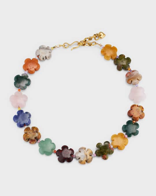 BRINKER & ELIZA Bloom Necklace with Semiprecious Gemstones | Neiman Marcus