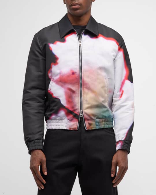 McQueen Men's Polarized Floral Bomber Jacket | Neiman Marcus
