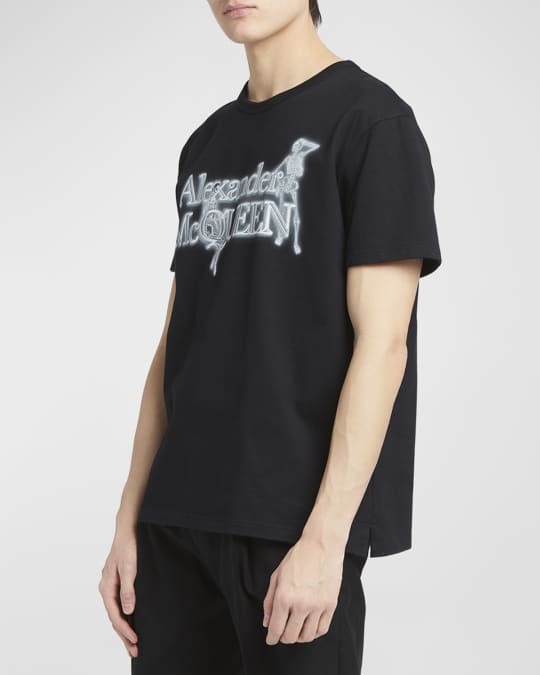 McQueen Men's Neon Skeleton Logo T-Shirt | Neiman Marcus