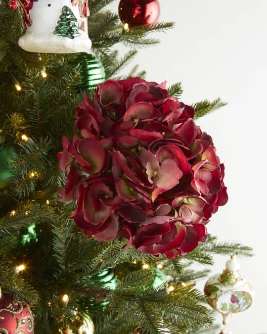 Jim Marvin Red and Green Dried Hydrangea Christmas Spray - 19" | Neiman ...