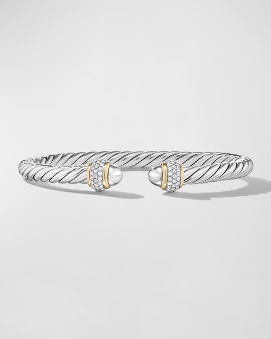 David Yurman Cable Bracelet with Diamonds in Silver and 18K Gold, 5mm ...