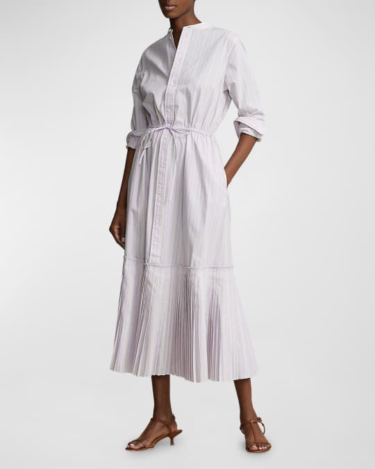Polo Ralph Lauren Pleated-Hem Drawstring Dress | Neiman Marcus