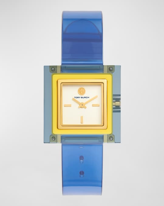 Tory Burch The Sedgwick Two-Hand Blue Polyurethane Watch | Neiman Marcus