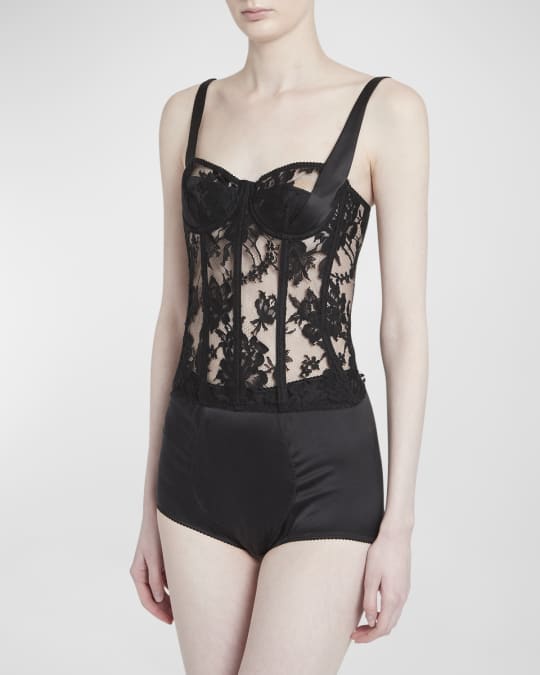 Dolceandgabbana Floral Lace Bustier Top Neiman Marcus