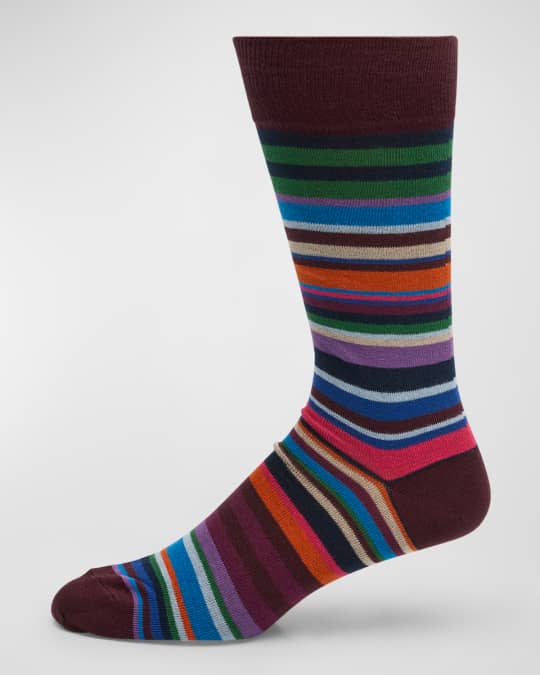Paul Smith Men's Curtis Stripe Crew Socks | Neiman Marcus