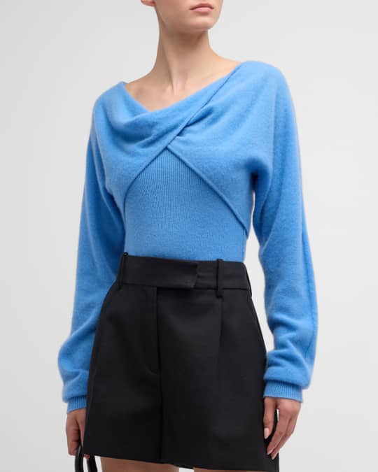 Naadam Cashmere Cowl-Neck Bolero Sweater | Neiman Marcus