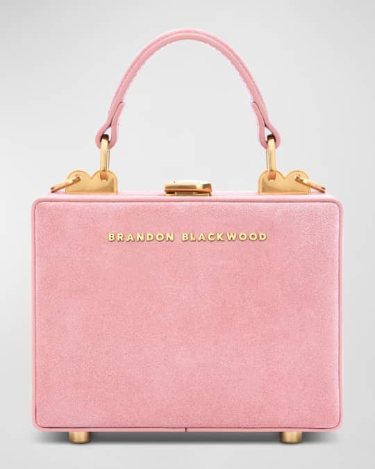Brandon Blackwood Kendrick Mini Trunk Suede Top-Handle Bag | Neiman Marcus