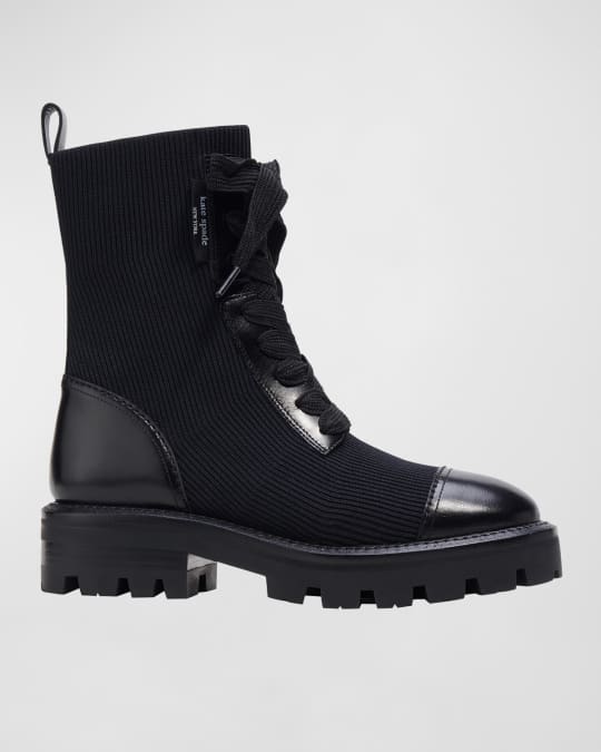 kate spade new york winton knit lug-sole combat boots | Neiman Marcus