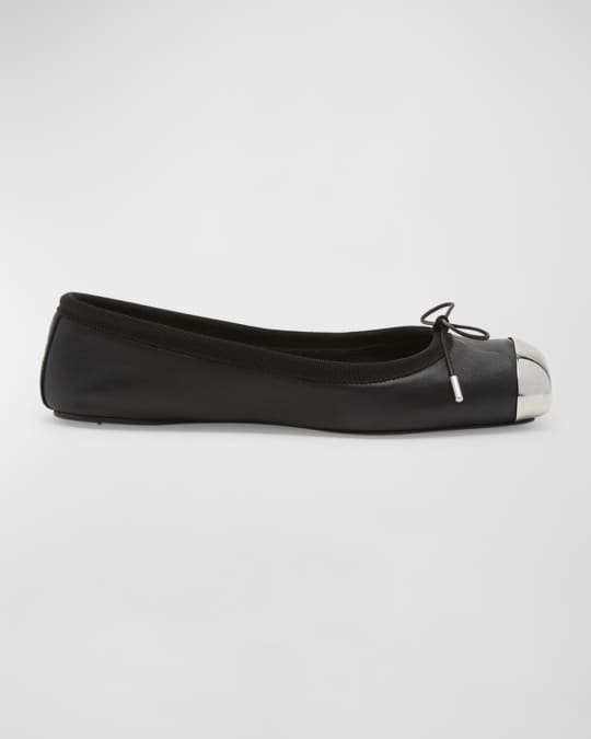 McQueen Punk Cap-Toe Ballerina Flats | Neiman Marcus