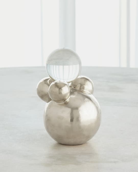 Global Views Small Bubble Orb Holder with Crystal Orb, 8.5" | Neiman Marcus