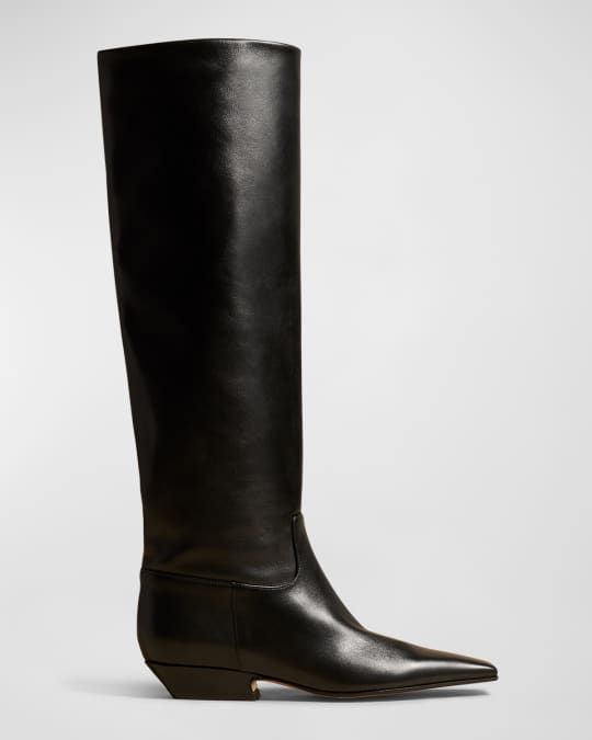 Khaite Marfa Leather Knee Boots | Neiman Marcus