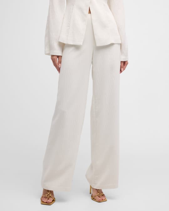 Cult Gaia Sia Wide-Leg Plisse Pants | Neiman Marcus