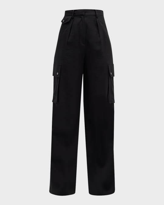 Ramy Brook Emil Wide-Leg Relaxed Cargo Pants | Neiman Marcus