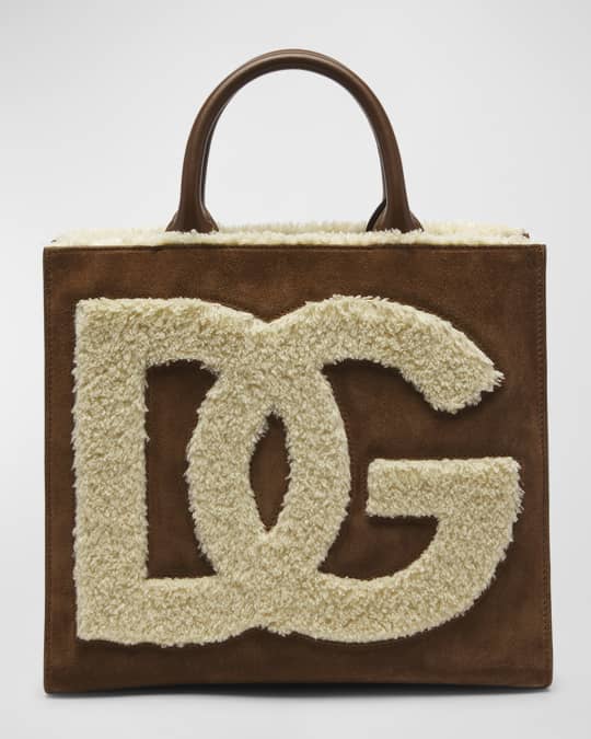 Dolce&Gabbana DG Logo Faux-Fur Tote Bag | Neiman Marcus