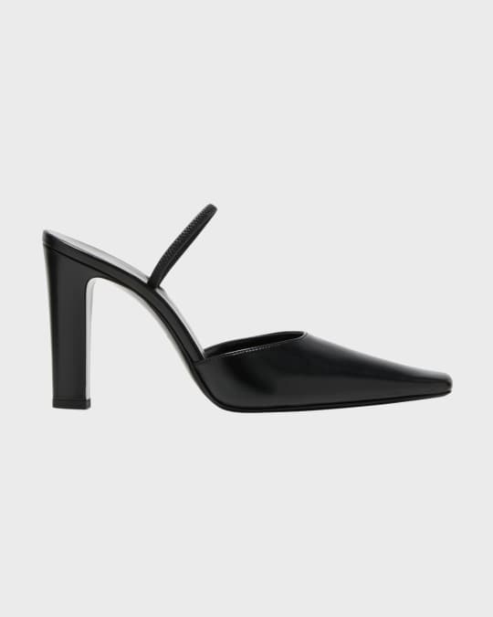 THE ROW Minimal Calfskin Mule Pumps | Neiman Marcus