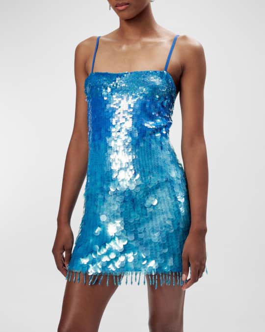 Ronny Kobo Suki Sequin Spaghetti-Strap Mini Dress | Neiman Marcus