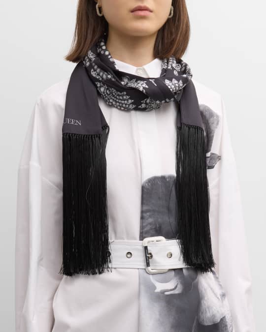McQueen Victorian Opera Satin Scarf | Neiman Marcus
