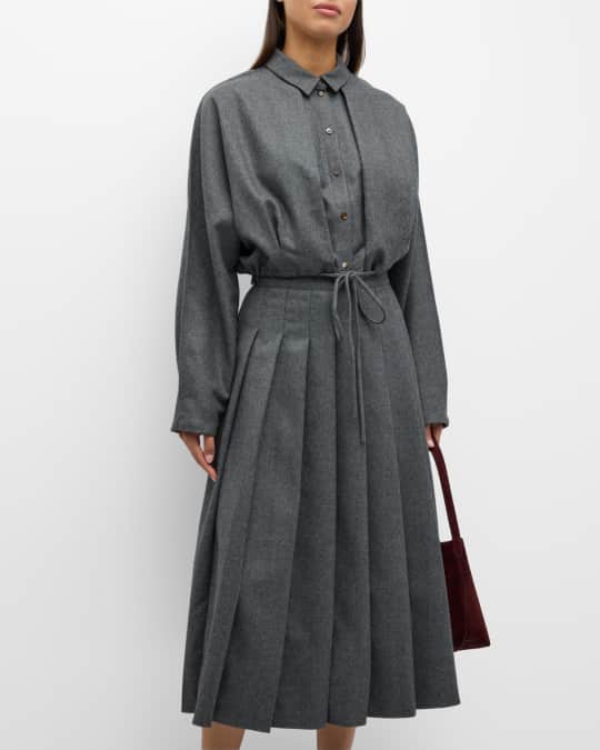 LE17SEPTEMBRE Drawstring Wool Shirt Jacket | Neiman Marcus