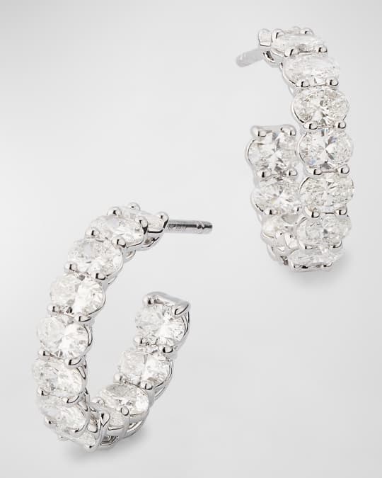 Neiman Marcus Diamonds 18K White Gold Diamond Hoop Earrings, 4.45tcw ...