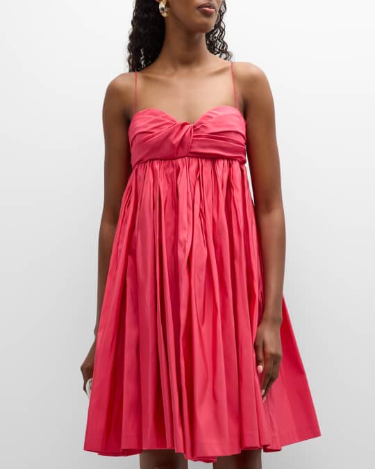 Adam Lippes Twisted Empire-Waist Silk Faille Mini Dress | Neiman Marcus