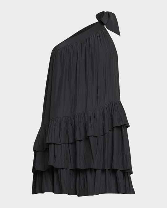 Ramy Brook Riley Tiered Asymmetric Mini Dress | Neiman Marcus