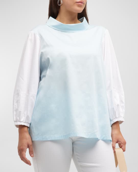Harshman Plus Size Perry Colorblock Funnel Neck Tunic Neiman Marcus