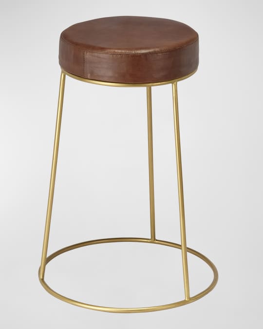 Jamie Young Henry Leather 24" Counter Stool | Neiman Marcus