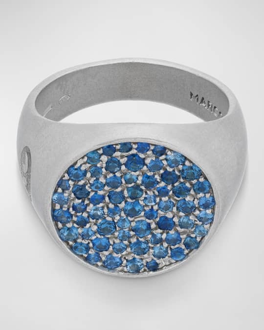 Marco Dal Maso Moneta Sovereign Blue Sapphire Pave Signet Ring | Neiman ...