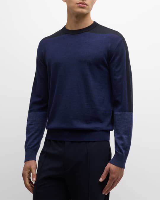 Emporio Armani Men's Color Block Crewneck Sweater | Neiman Marcus