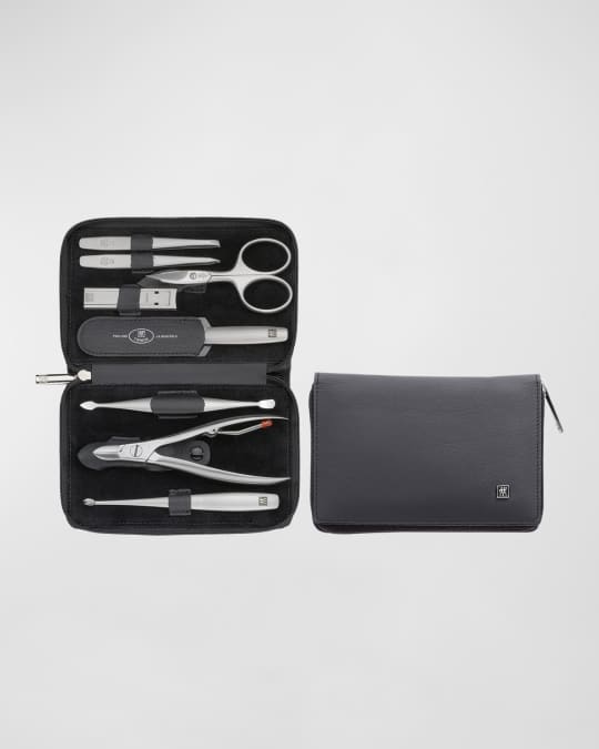 Zwilling Beauty Premium 9-Piece Black Leather Grooming Set | Neiman Marcus