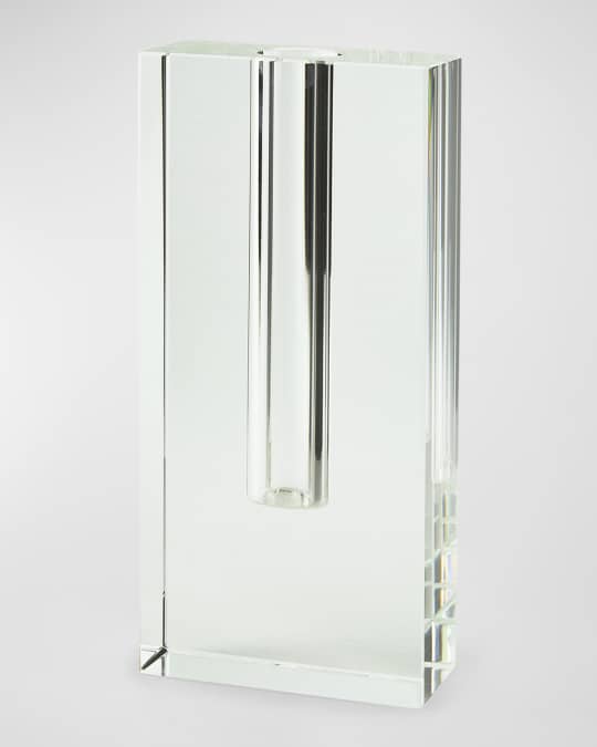 Tizo Clear Crystal Rectangle Bud Vase - Large | Neiman Marcus