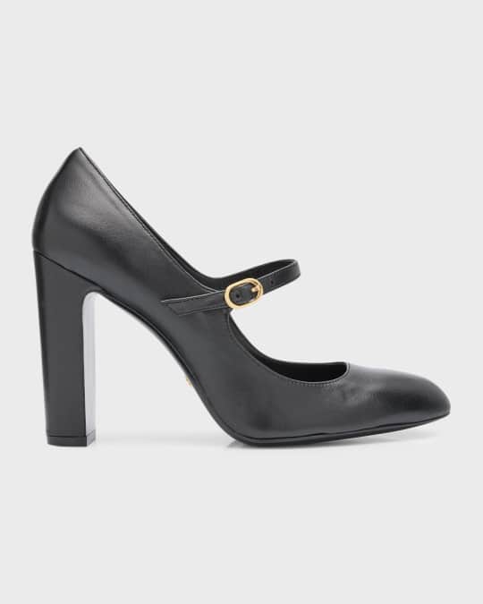 Stuart Weitzman Vida Leather Mary Jane Pumps | Neiman Marcus