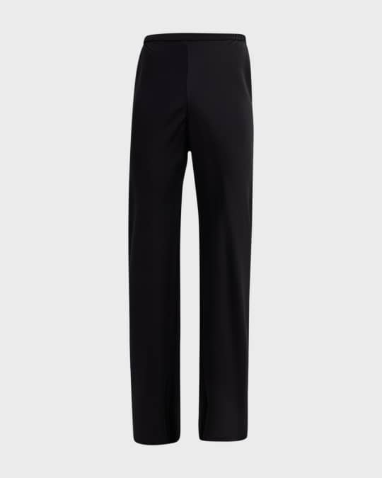 TSE Cashmere High-Rise Straight-Leg Silk Pants | Neiman Marcus