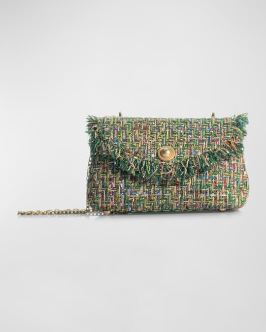 Kooreloo The Lalo Fringe Tweed Shoulder Bag | Neiman Marcus