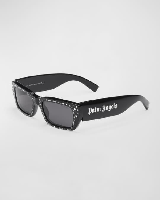 Moncler x Palm Angels Crystal Acetate & Plastic Rectangle Sunglasses ...