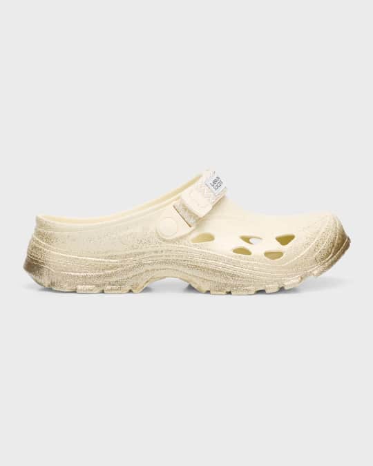 Lanvin x Suicoke Men's Curb Laces Glitter Clogs | Neiman Marcus