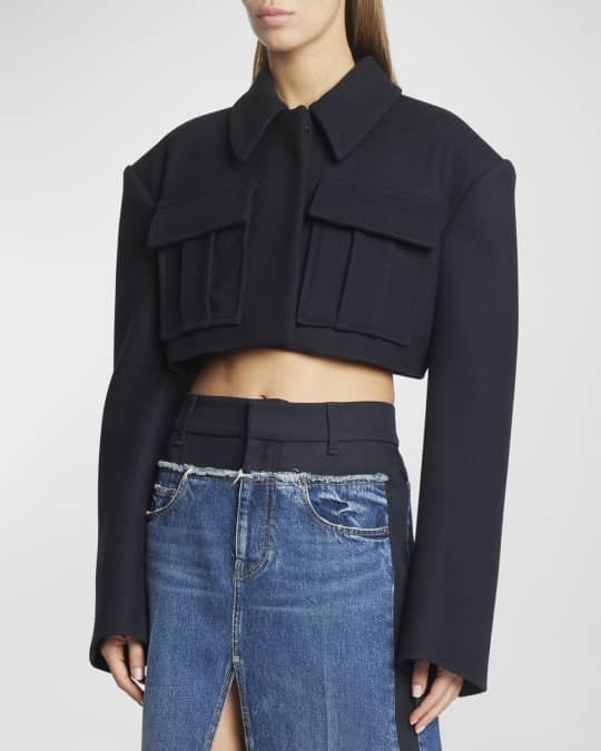 Stella McCartney Pocket Crop Single-Breasted Jacket | Neiman Marcus