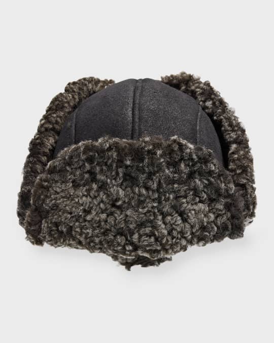 Crown Cap Men's Cole Double-Faced Shearling Aviator Hat | Neiman Marcus