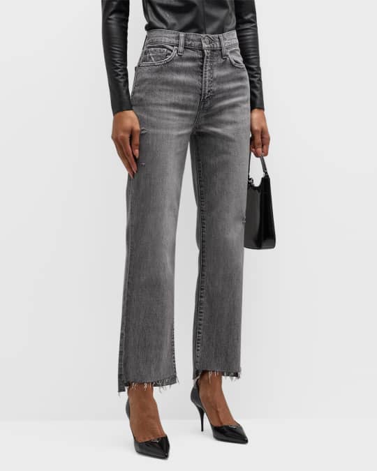 PISTOLA Ally Cropped Flare Step Hem Jeans | Neiman Marcus