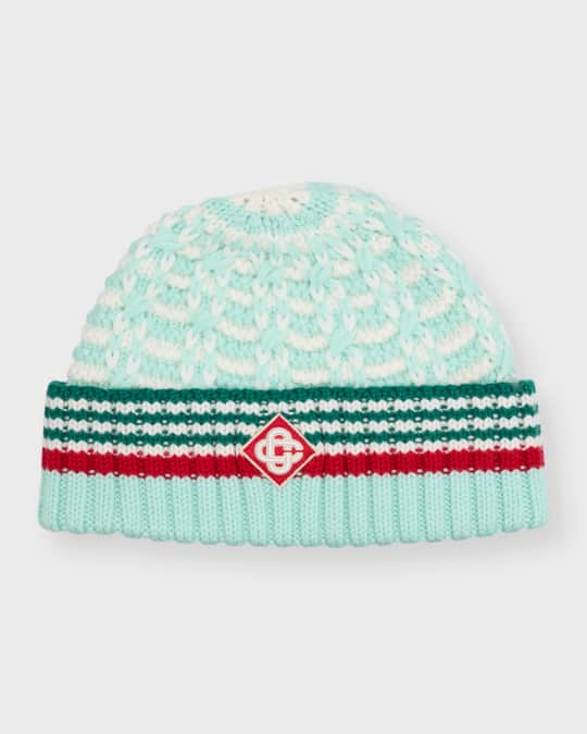 CASABLANCA Men's Textured Knit Beanie Hat | Neiman Marcus