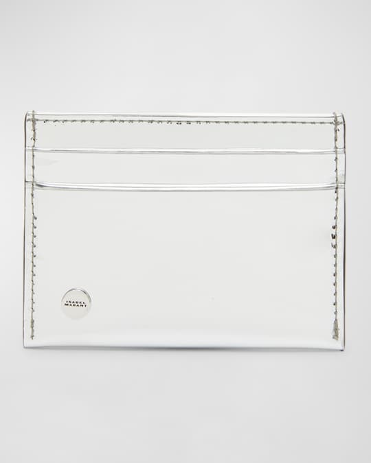 Isabel Marant Chiba Metallic Faux-Leather Card Holder | Neiman Marcus