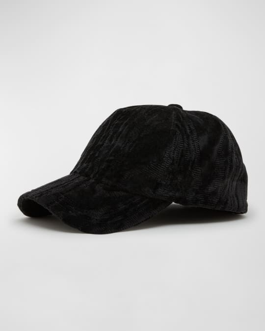 Balmain Logo Velvet Baseball Cap | Neiman Marcus