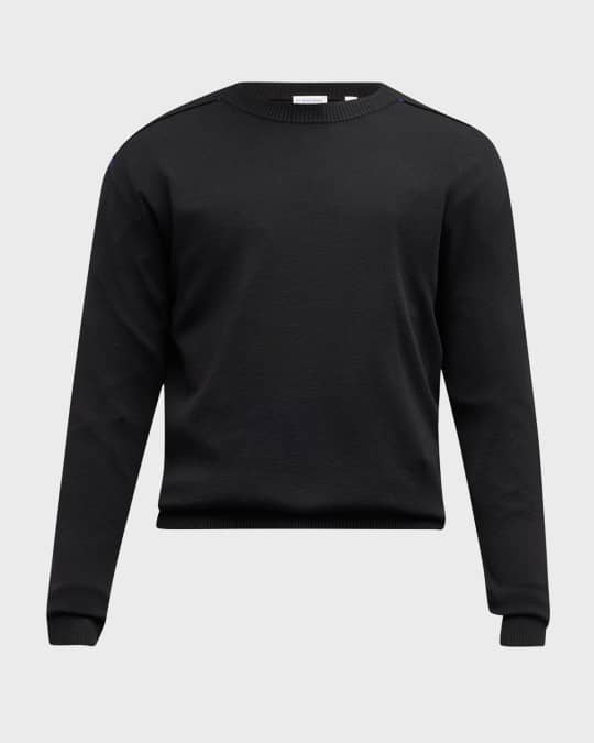 Burberry Men's Embroidered-Back Wool Sweater | Neiman Marcus