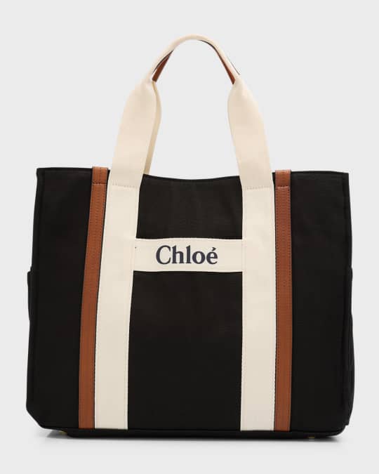 Chloe Cotton Canvas Logo Changing Bag | Neiman Marcus