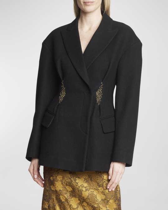 Dries Van Noten Valvis Embroidered Single-Breasted Wool Jacket | Neiman ...