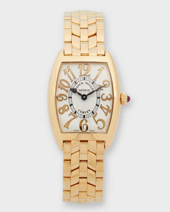 Franck Muller Cintree Curvex 18k Gold Bracelet Watch, Gold/White ...