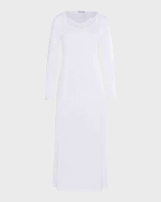 Hanro Naila Lace-Trim Cotton Nightgown | Neiman Marcus